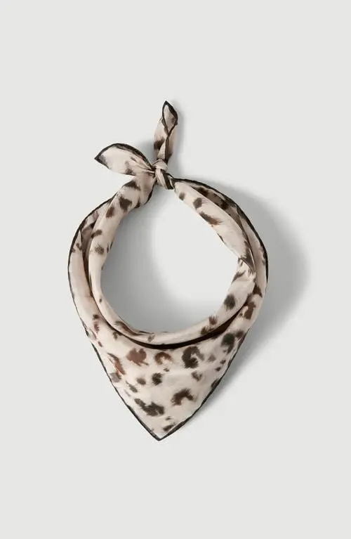 Brunello Cucinelli Lynx Print Silk Foulard - Beige