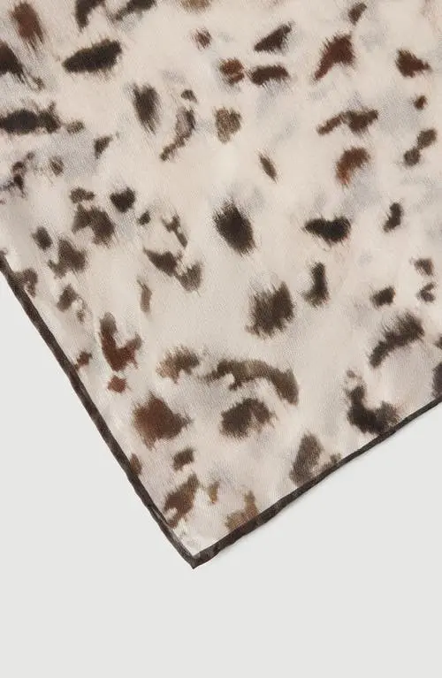 Brunello Cucinelli Lynx Print Silk Foulard