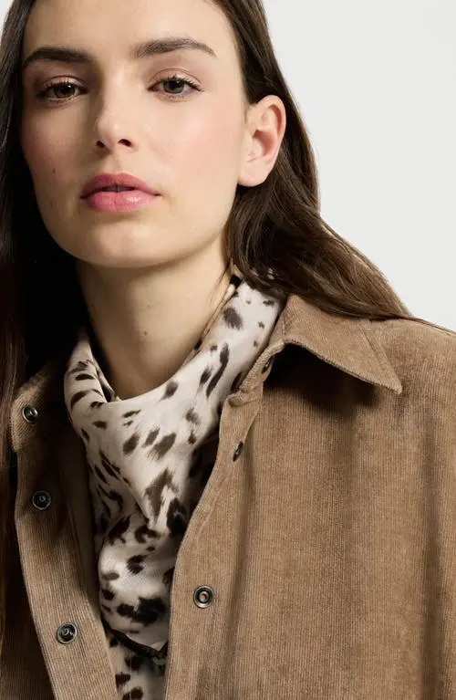 Brunello Cucinelli Lynx Print Silk Foulard