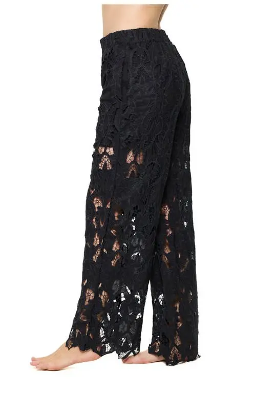 GOTTEX Guipure Lace Beach Pant Cover-up - Black