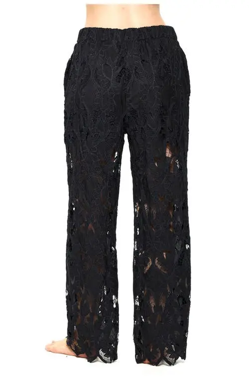 GOTTEX Guipure Lace Beach Pant Cover-up - Black