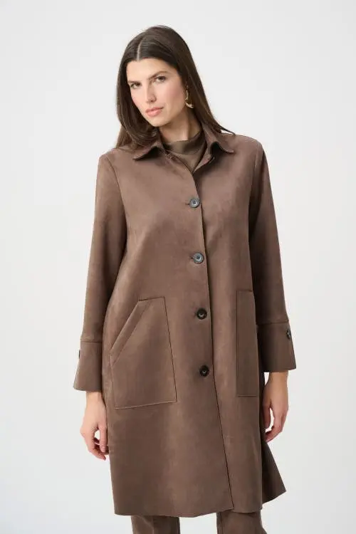 Joseph Ribkoff Suede Straight Coat