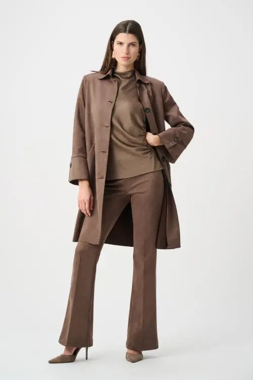 Joseph Ribkoff Suede Straight Coat