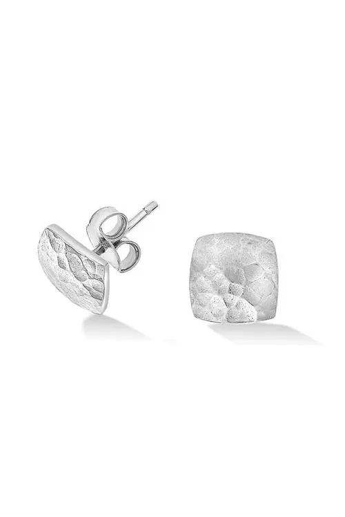 DOWER & HALL Small Flat Square Nomad Studs - Sterling Silver