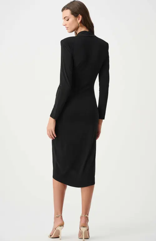 Joseph Ribkoff Silky Knit Sheath Wrap Dress With Rhinestone Embellishment