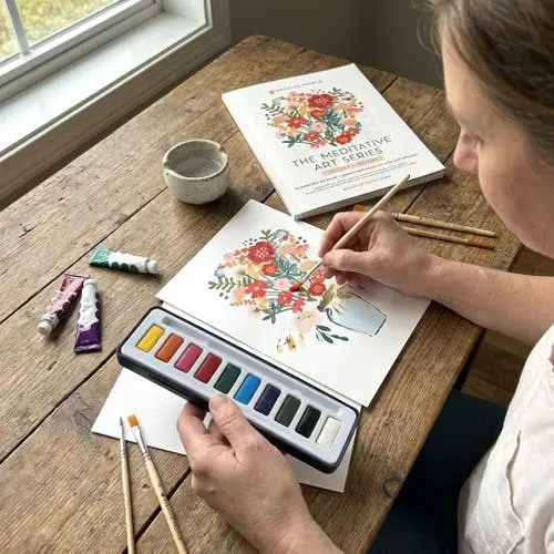 BREATHE PEOPLE Meditative Art Workbook + Watercolors