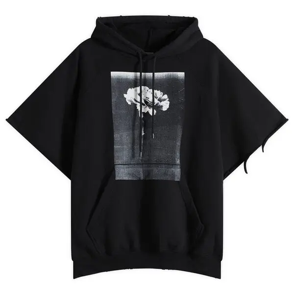 Balenciaga Cutaway Short Sleeve Hoodie - Black