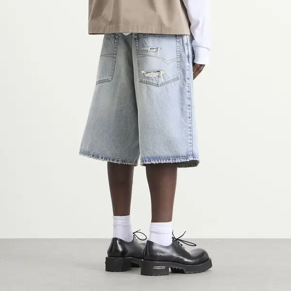 Balenciaga Stay Press Vintage Denim Shorts