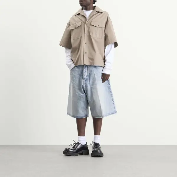 Balenciaga Stay Press Vintage Denim Shorts