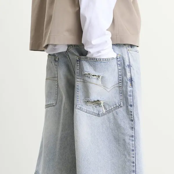 Balenciaga Stay Press Vintage Denim Shorts