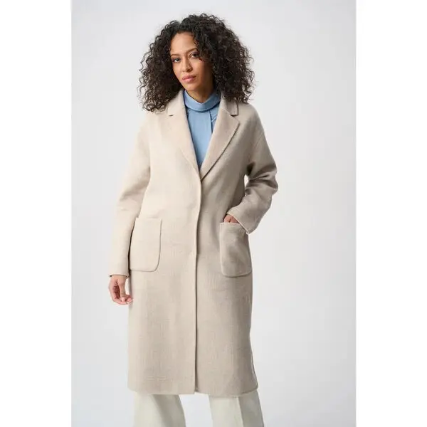 Joseph Ribkoff Wool Blend Plaid Reversible Boxy Coat
