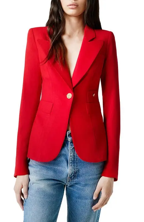 Smythe Classic Duchess Wool Blazer - Red