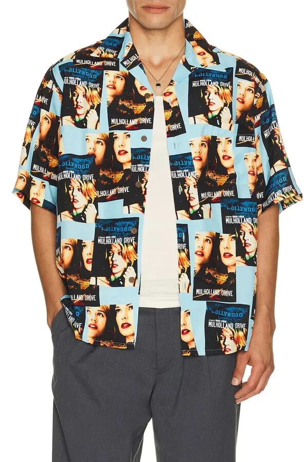 WACKO MARIA Mulholland Drive Short Sleeve Hawaiian Shirt Type 1 In Multi - Blue