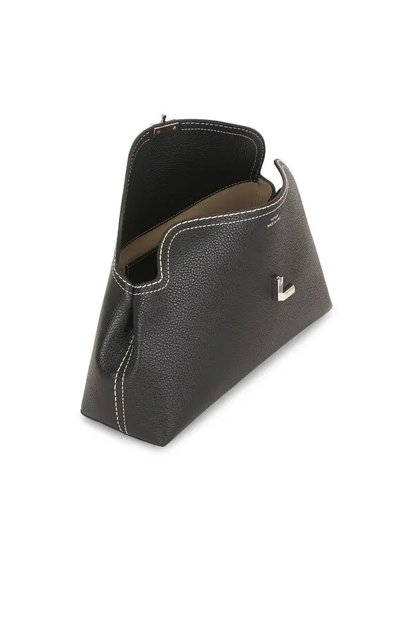 TOTEME T-lock Grained Leather Clutch