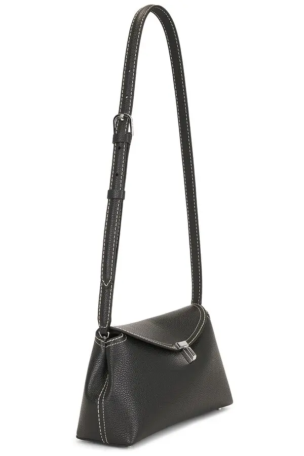 TOTEME T-lock Grained Leather Clutch - Black