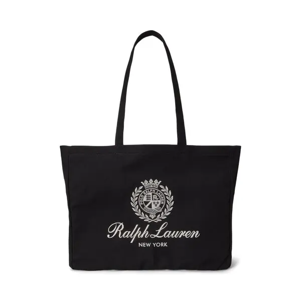 Ralph Lauren Crest-embroidered Canvas Tote