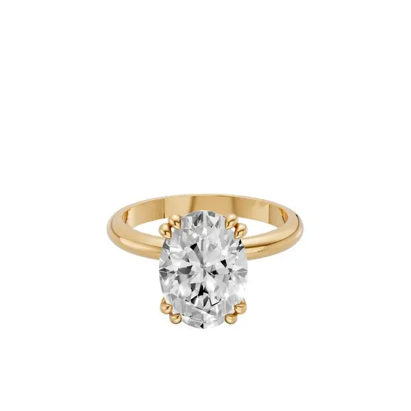 AYA FINE JEWELRY Oval Lab Grown Diamond Solitaire Engagement Ring, 3 Ctw, 10k Gold - Yellow