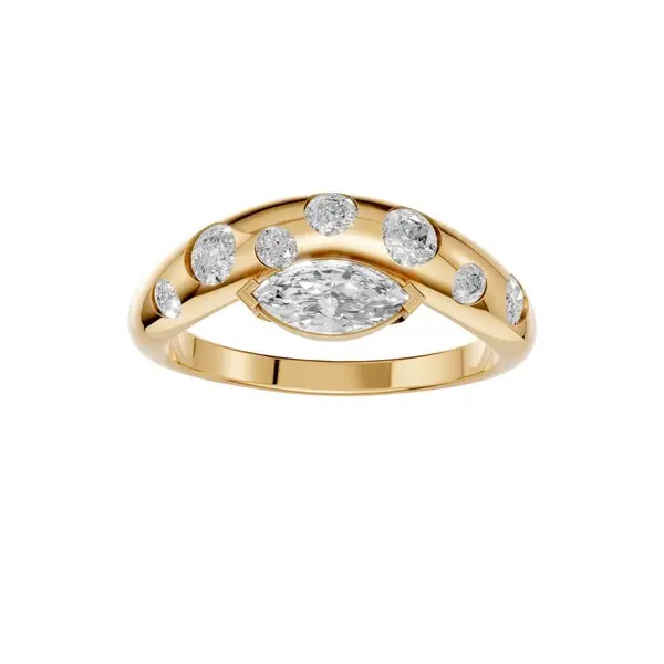 AYA FINE JEWELRY Marquise Lab Diamond Scatter Ring - Yellow
