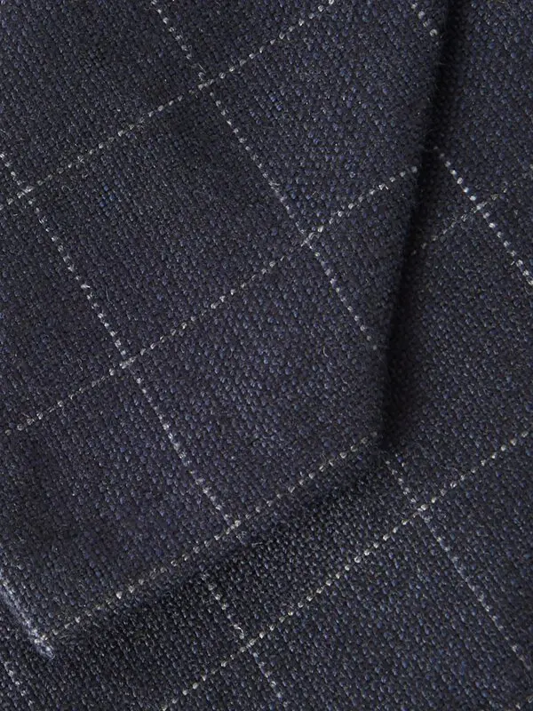 Thom Browne Checked Cotton And Wool-blend Neck Tie - Blue