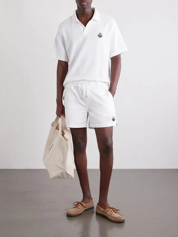FRAME Logo-embroidered Cotton-piqué Polo Shirt