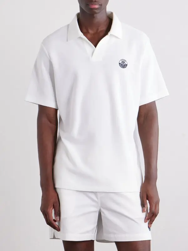 FRAME Logo-embroidered Cotton-piqué Polo Shirt
