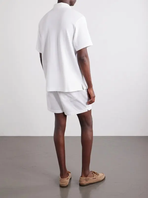 FRAME Logo-embroidered Cotton-piqué Polo Shirt