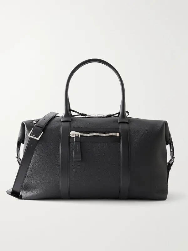 TOM FORD Full-grain Leather Weekend Bag - Black