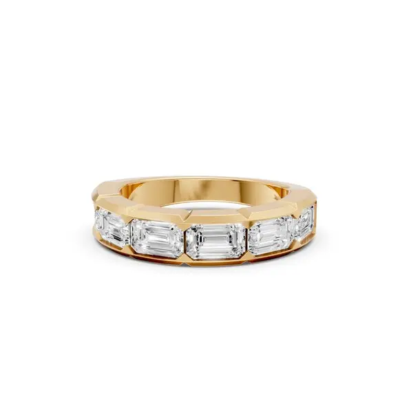 AYA FINE JEWELRY Josephine Lab Grown Diamond Wedding Band - Yellow