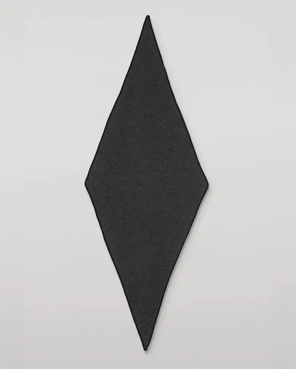 Johnstons Of Elgin Ethel Charcoal & Black Cashmere Diamond Scarf - Grey