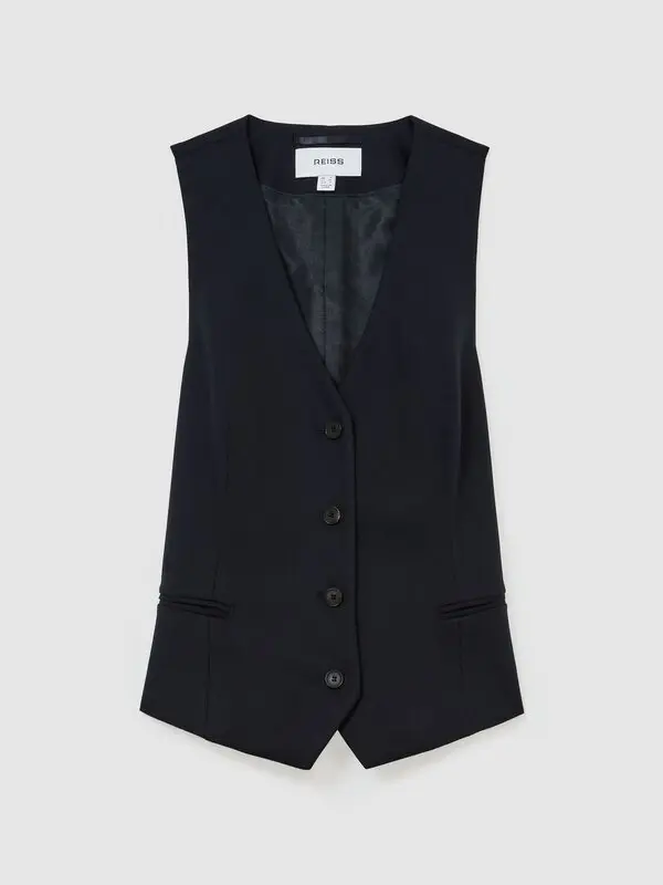 REISS Solene Wool-blend Tailored Waistcoat