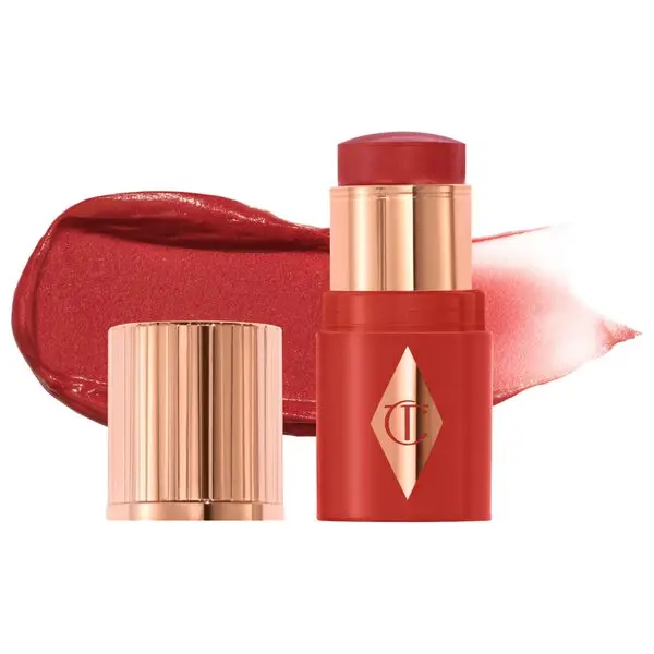 Charlotte Tilbury Mini Unreal Lip + Cheek Glow Blush Stick With Hyaluronic Acid - Cherry Glow