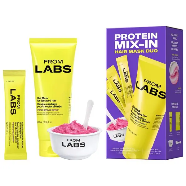 FROMLABS Protein Capsule Keratin Hair Repair Mask + Booster Powder Value Set 6.76 Fl. Oz Protein Capsule Repair Hair Mask, 8 Sachets Prote - One-color