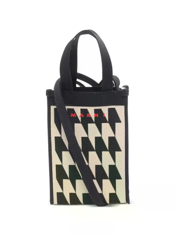 Marni 2020s Nano Shopping Houndstooth Tote Bag
