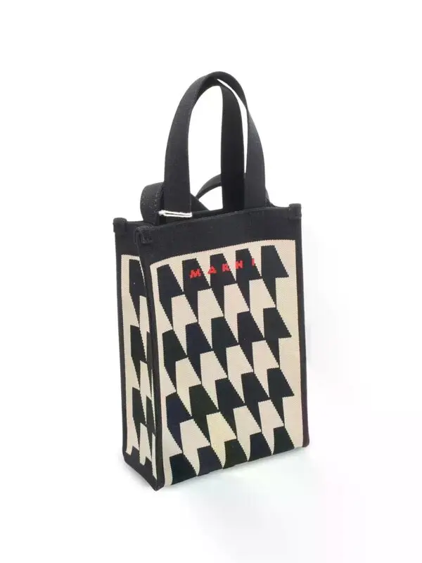Marni 2020s Nano Shopping Houndstooth Tote Bag