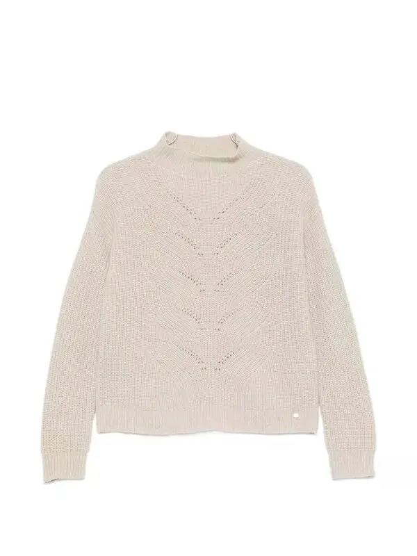 Herno Pointelle-knit Ribbed-trim Sweater