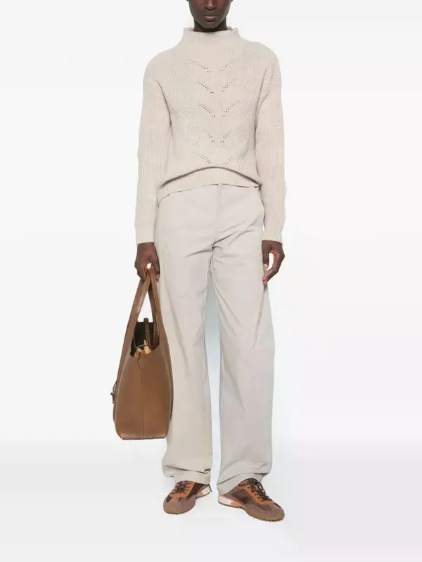 Herno Pointelle-knit Ribbed-trim Sweater