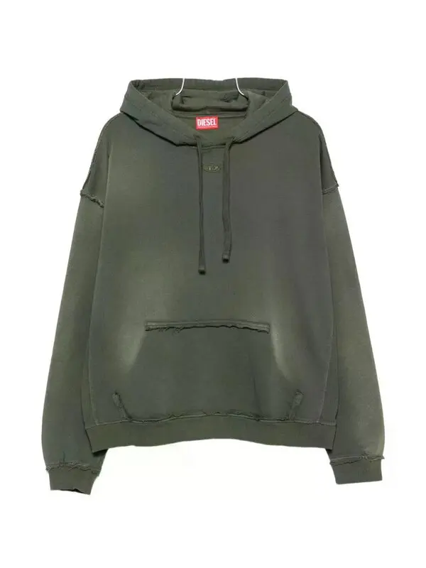 DIESEL® Distressed-effect Drawstring Hoodie - Green