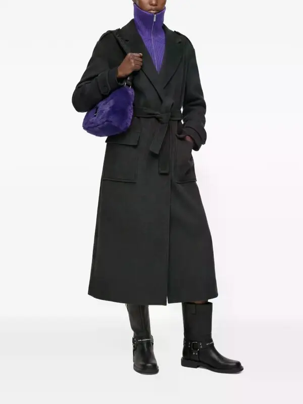 Karl Lagerfeld Belted Long-sleeve Coat
