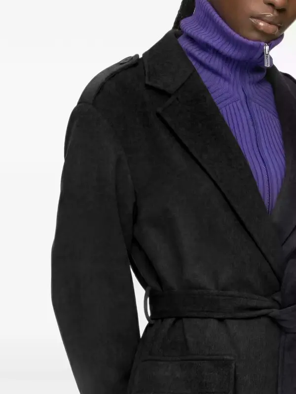 Karl Lagerfeld Belted Long-sleeve Coat