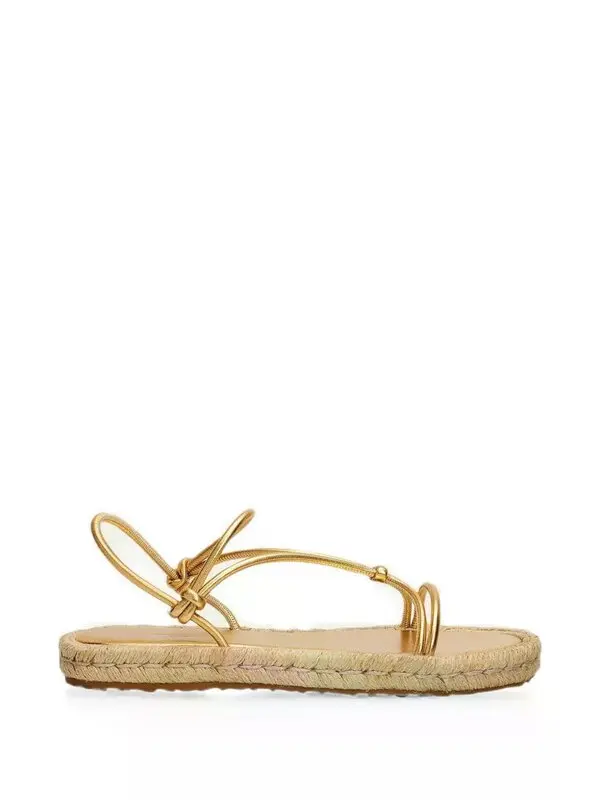 GIANVITO ROSSI Metallic Knotted Sandals