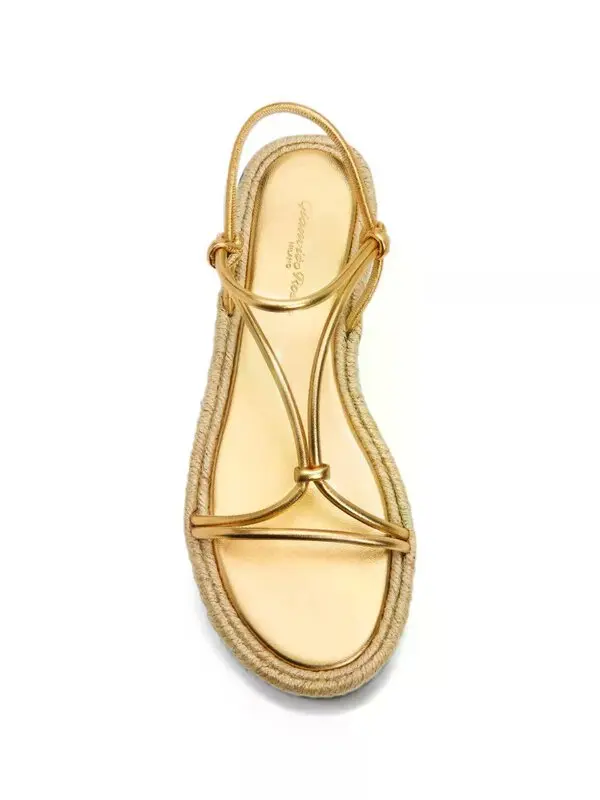 GIANVITO ROSSI Metallic Knotted Sandals
