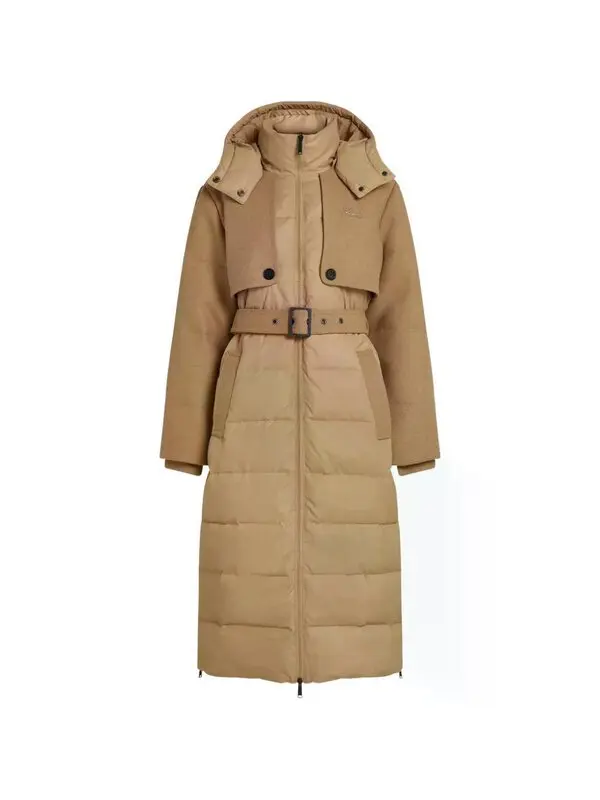 Karl Lagerfeld Belted Long Puffer Jacket
