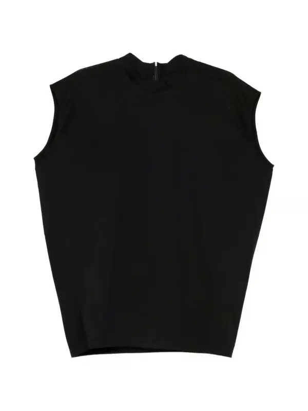LESS Sculptural Crew-neck Vest - Black