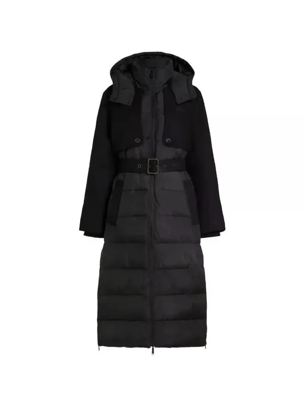 Karl Lagerfeld Belted Long Puffer Jacket - Black