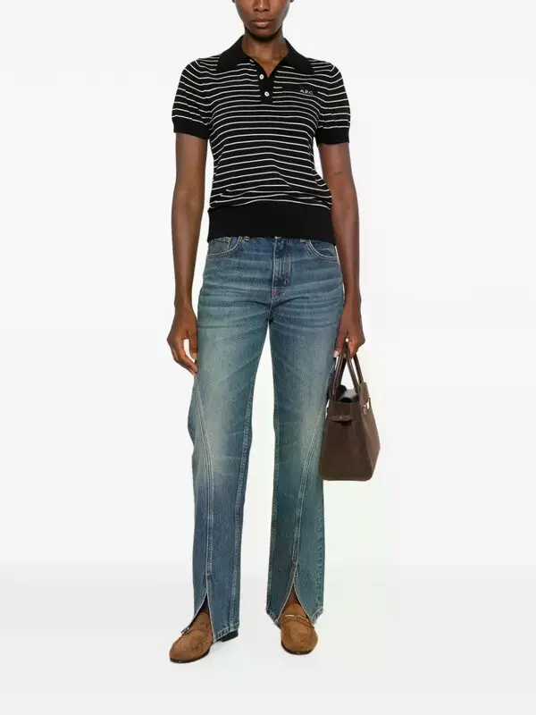 A.p.c. Fitted Striped Polo Shirt