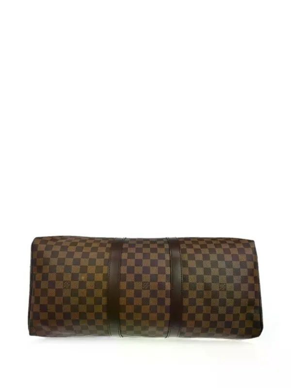 LOUIS VUITTON Damier Keepall Travel Tote Bag - Brown