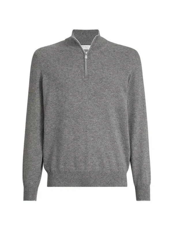 Brunello Cucinelli Half-zip Cashmere Sweater - Grey