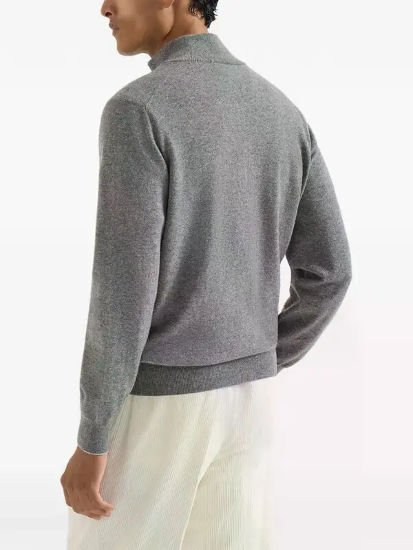 Brunello Cucinelli Half-zip Cashmere Sweater - Grey