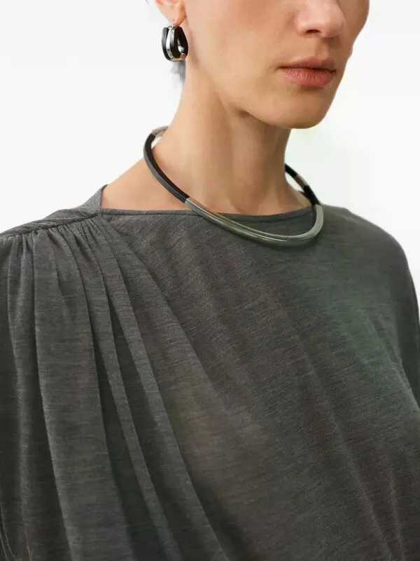 LESS Asymmetric Draped T-shirt