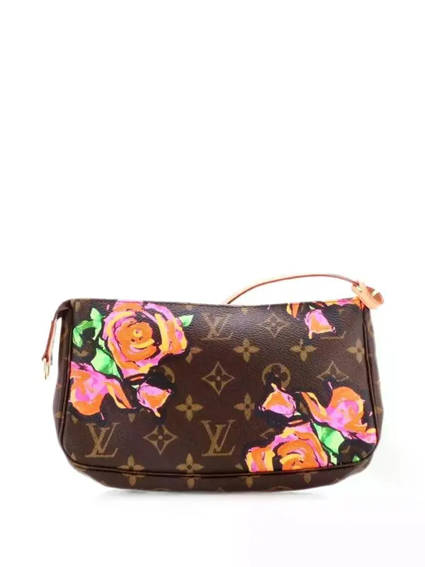 LOUIS VUITTON Pochette Accessoires Limited Edition Monogram Roses Shoulder Bag